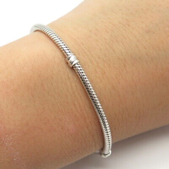 Jewelry | 925 Sterling Silver Pandora Herringbone Link Bracelet 625 ...